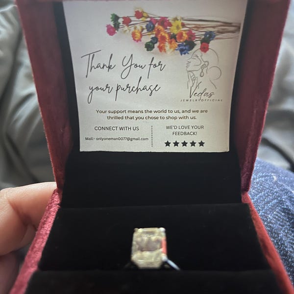 3.5 CT Emerald Cut Moissanite Wedding Ring Set Solitaire Diamond ...