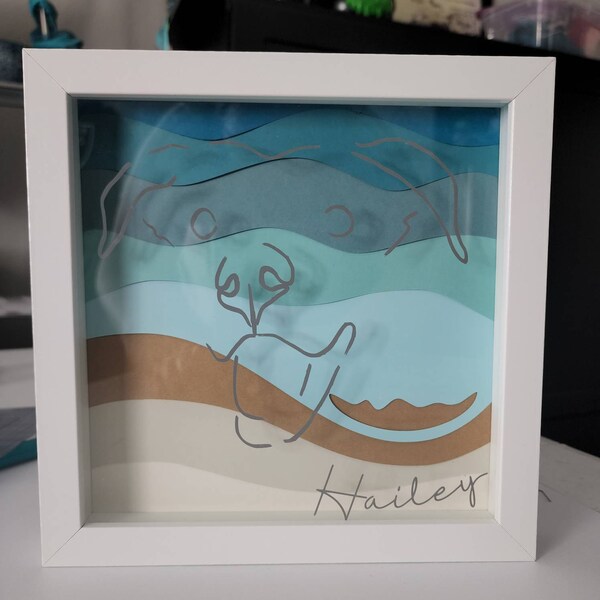 3D Blue Wave, Ocean Depths Multi Color Layers, Papercut, Vector, Paper ...