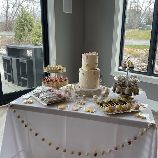 Bright Bumble Bee Garland - Gold Yellows White Felt Ball Honey Bee ...