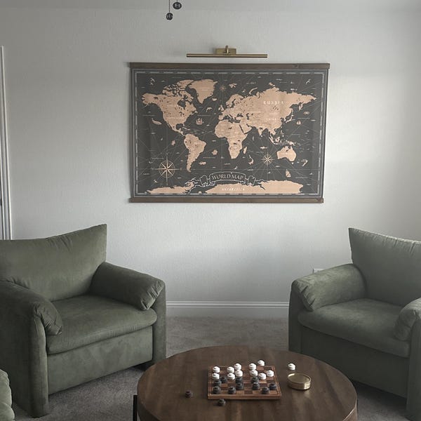 World Map Art | Large World Map | Classroom Wall Art | World Map Wall ...