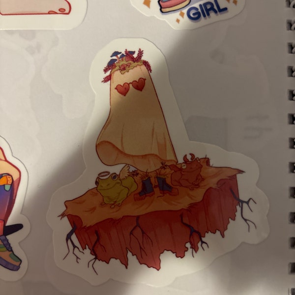 Ghost With Frogs Glossy Vinyl Sticker - Etsy