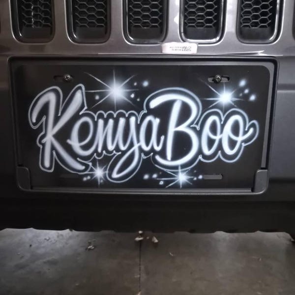 Custom Airbrush License Plate: Personalized Car Tag - Etsy