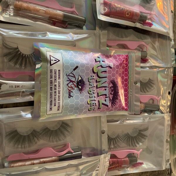 Eyelash Storage Bags for Mink Eyelash Line, Eyelash Laser Zip Bags ...
