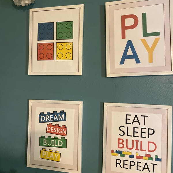 Kids Building Blocks Prints, Bedroom Posters, Block Posters, Block ...