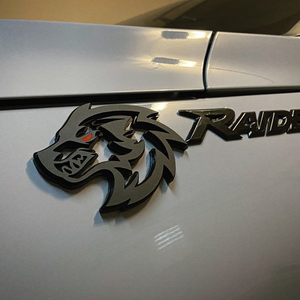 Red Eye Wolf Car Emblem Badges Matte Black Custom New - Etsy