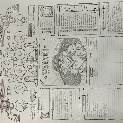 Wild West Printable Dnd Character Sheet PDF for Dungeons and Dragons 5e ...