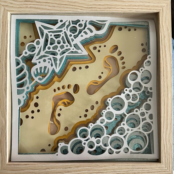 Footprints in the Sand 3D Svg Mandala Files, Multilayer Panel for Laser ...
