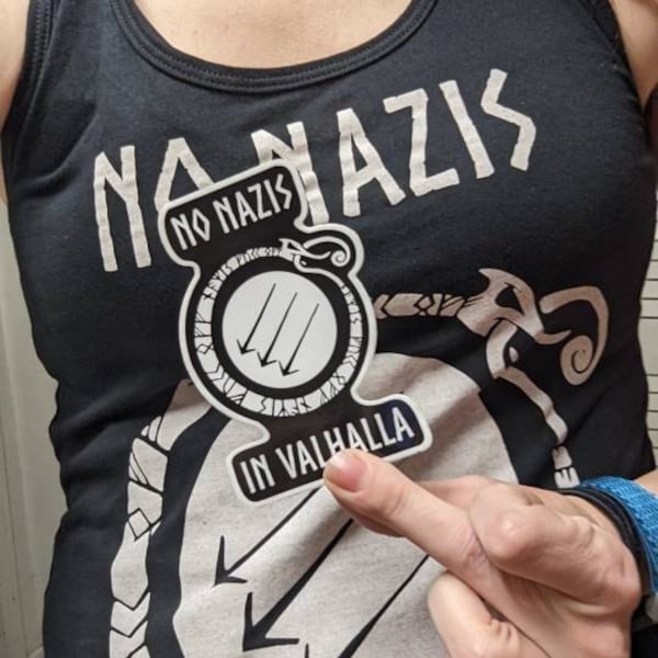 No Nazis in Valhalla Sticker, Anti-racist Rune Decal, Norse Pagans ...