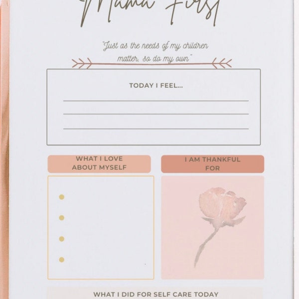 Mamafirst Daily Gratitude Journal Template for Moms, and Postpartum ...