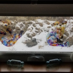 Colorful Gothic Stained Glass Window Cling Gothic Faux Stained Glass ...