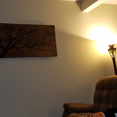 Tree Branch Art on Distressed Sold Wood Boards 49 X 25 Nature, Trees ...