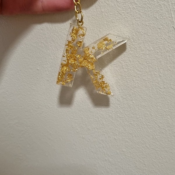 Letter Key Ring - Resin - Etsy