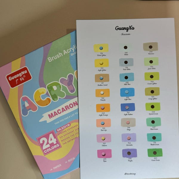 Guangna 168 Color Chart (blank Digital PDF Format - Brush Acrylic ...