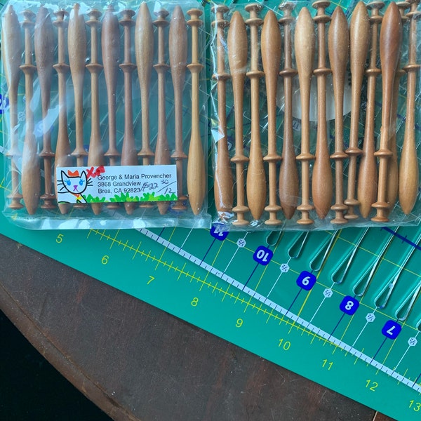 Bobbin Lace Bobbins by the Dozen - Petite Swiss Bobbins 21.50 to 22.50 ...