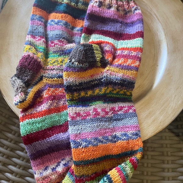 Hand Knit Wool Socks for Women Who Love Colorful, Odd, Mismatched Socks ...