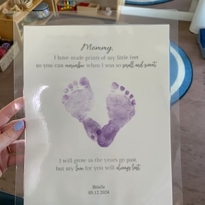 Printable I Love You Heart Footprint Keepsake Gift Mother's Day Gift ...