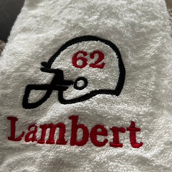Personalized Football Player Hand Towel: Embroidered Team Gift - Etsy