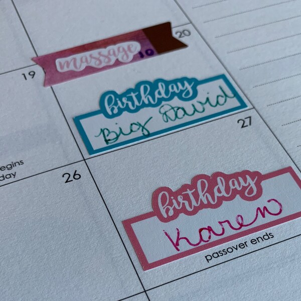 Birthday Planner Stickers: Fillable Tracker, Party Decor (matte or ...