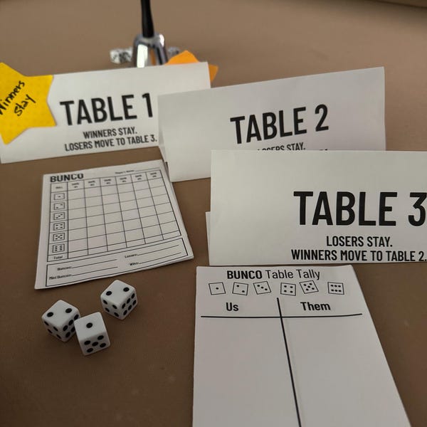 Minimalist BUNCO Printable Bundle | Score Cards - Tally Sheets - Table ...