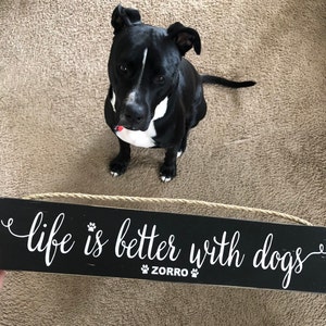 Personalized Dog Sign, Life is Better With Dogs Sign, Personalized Dog ...