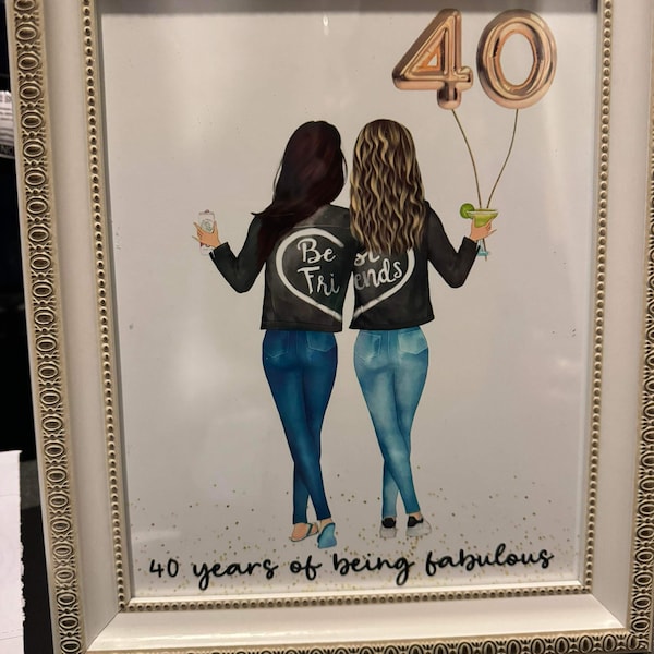 40th Birthday Best Friend, 40 Years of Being Fabulous, 40 Birthday Gift ...