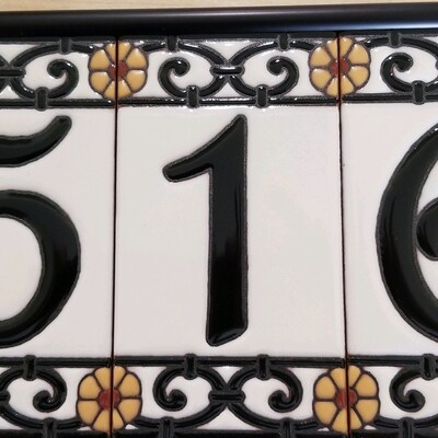 House Numbers Address Numbers Tiles Framed Set Spanish Style - Etsy