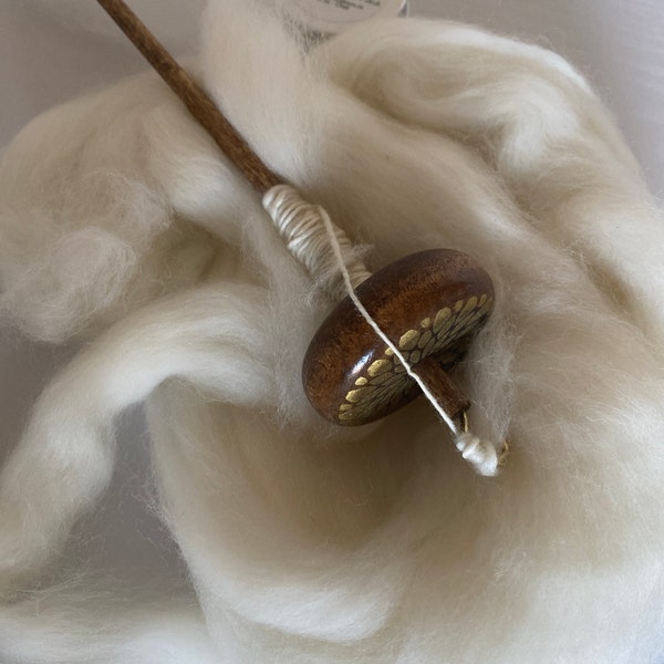 Golden Starflower Wooden Drop Spindle, Top Whorl Drop Spindle, Wood ...