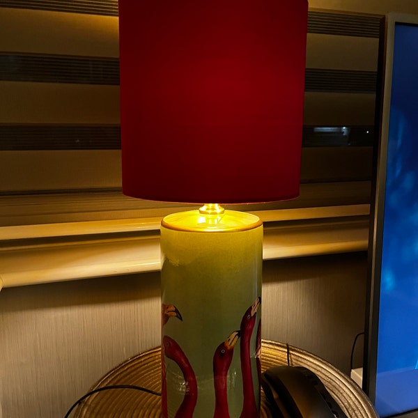New High Quality Upholstery Hot Pink Velvet Drum Shape Lamp Shade ...
