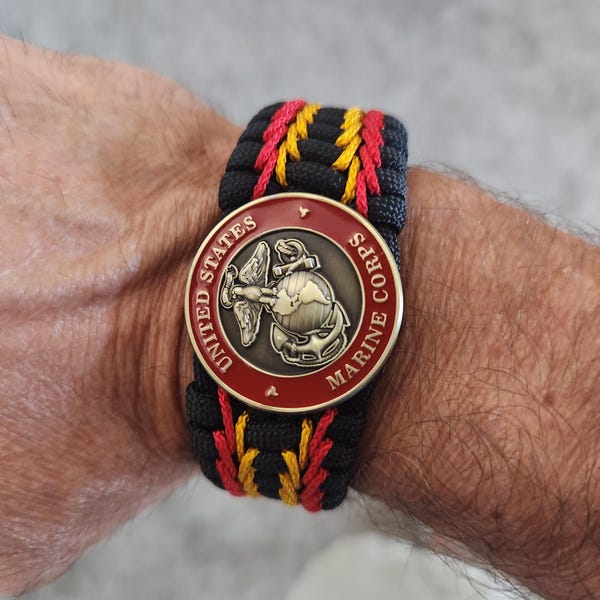 Marine Corps Paracord Bracelet, USMC Gift, Military Gift for Veteran ...