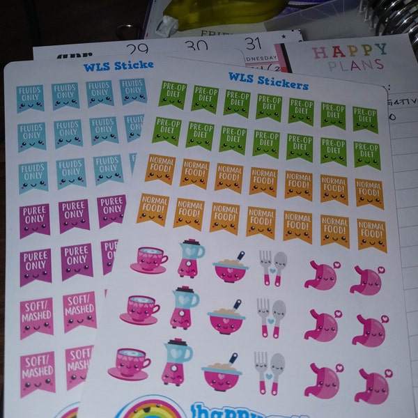 95 Cute Weight Loss Surgery/bariatric/gastric/stomach Planner Stickers ...