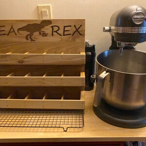 Made to Order Dark Tea Tin Rack Organizer for Loose Tea Tins. Hold 8 ...