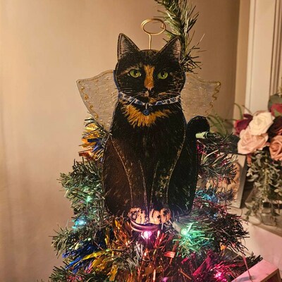 Custom Cat Tree Topper, Cat Memorial Gift, Cat Angel, Christmas Tree ...
