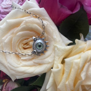 Simple Sterling Silver Glass Eye Necklace choose Your Own | Etsy