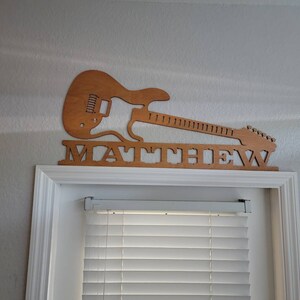 Guitar Name Sign, Nursery Decor, Personalized Wood Sign, Music Gift ...