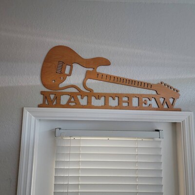 Guitar Name Sign, Nursery Decor, Personalized Wood Sign, Music Gift ...