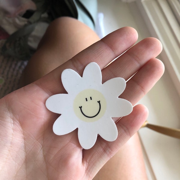 Mini Daisy Smiley Face Sticker, Mini Sticker, Smiley Sticker, Daisy ...