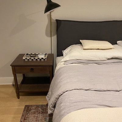 Headboard Slipcover Natural Linen, Custom Made Linen Headboard Cover ...