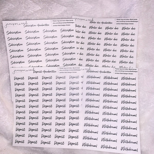 HANDWRITTEN Clear or Matte Word Planner Stickers , Transparent ...