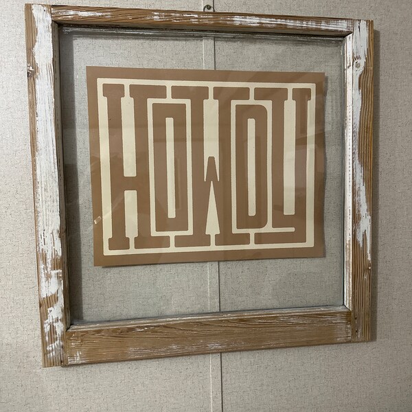 Howdy Typography Art Print Beige, Western Decor, Southwestern Wall Art ...