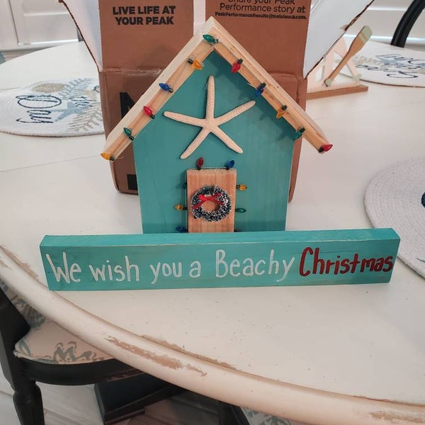 Coastal Christmas Beach Bundle | Beach House and Wooden Sign Christmas ...