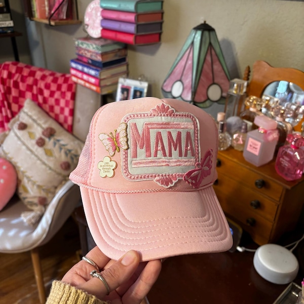 Pink Mama Patch Mama Patch Trucker Hat Patches Embroidered Mom Patch ...
