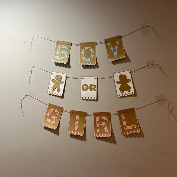 GINGERBREAD Boy or Girl Banner -christmas Baby Shower -gingerbread ...