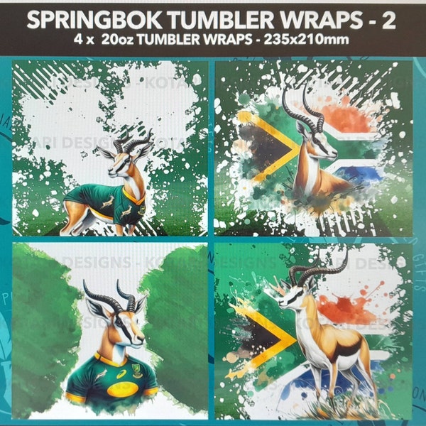 South African Springbok Inspired Sublimation DTF Ready Designs for ...