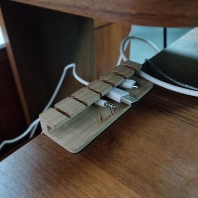 A Practical Wooden Cable and Charger Organizer Cable - Etsy