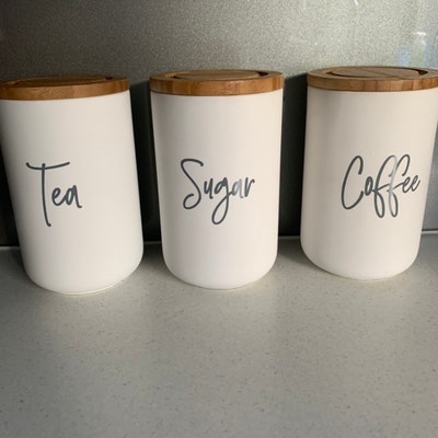 Tea Coffee Sugar Labels // Pantry Organisation Decals // Personalised ...
