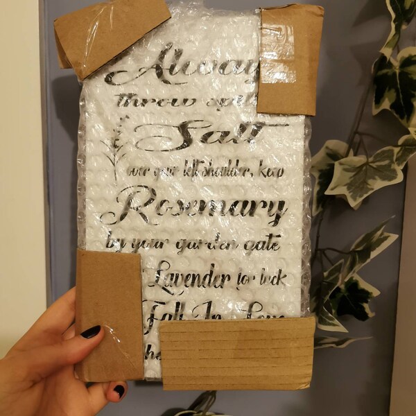 Practical Magic Quote Always Throw Spilt Salt Sign Plaque Distressed ...