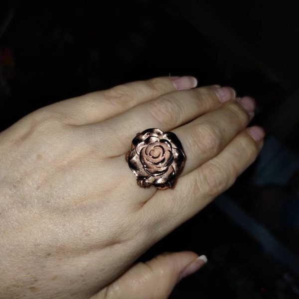 925 Sterling Silver Rose Ring, Rose Diamond Ring, Flower Pattern Ring ...