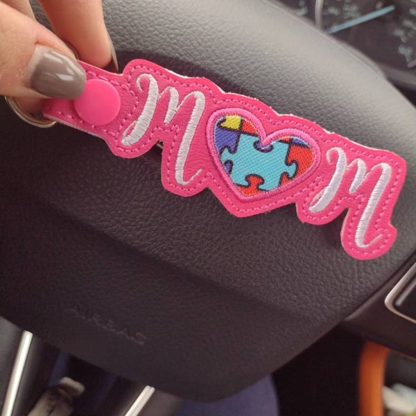 Autism Mom Keychain, Autism Mom Key Chain, Autism Mom Keyring, Mom ...
