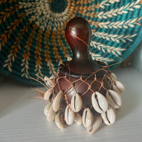 Small Shekere Cowrie Shell Rattle //jabara, Axatse, Netted Cowrie Shell ...