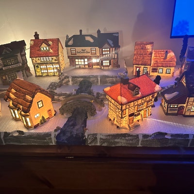 Christmas Village Display Mountain Backdrop for Lemax, Dept 56 ...